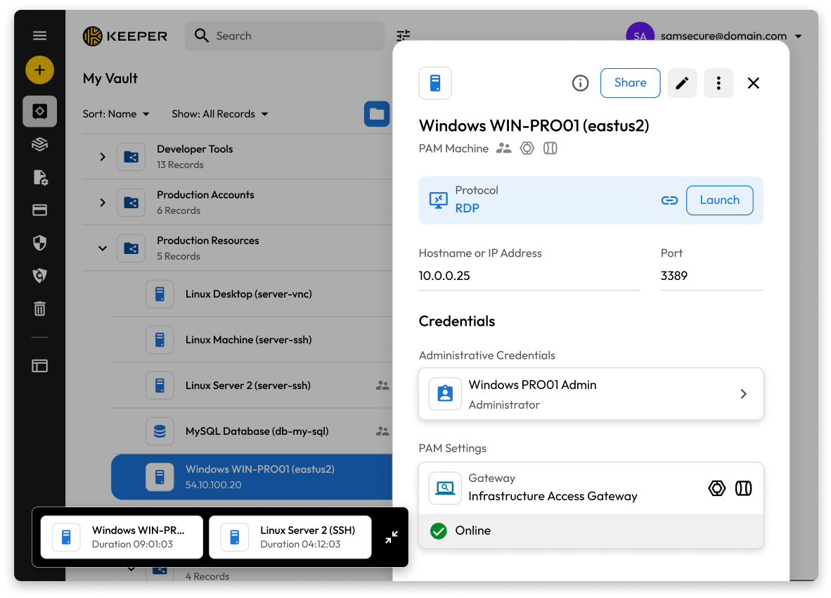 Keeper® Vault Login